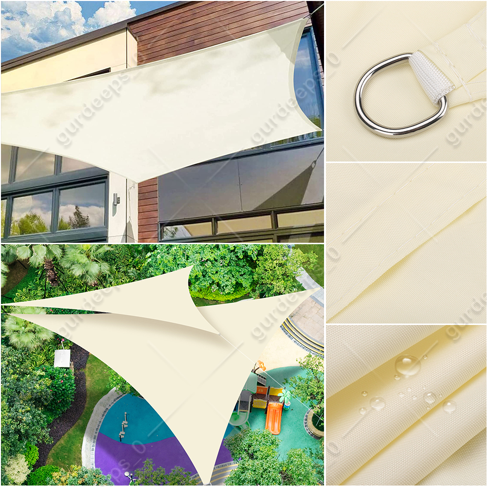 Heavy Duty Shade Sail Sun Canopy Outdoor Garden Awning Cloth UV Block ...