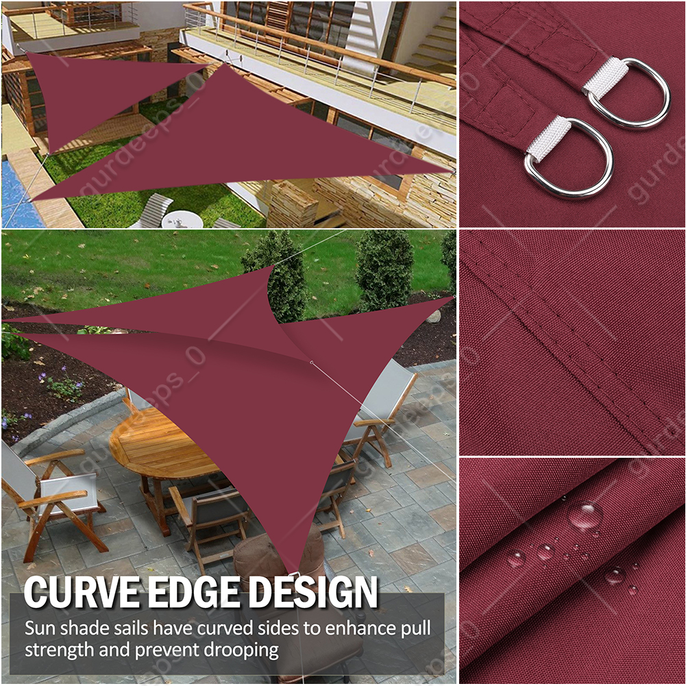 Heavy Duty Shade Sail Sun Canopy Outdoor Garden Awning Cloth UV Block ...