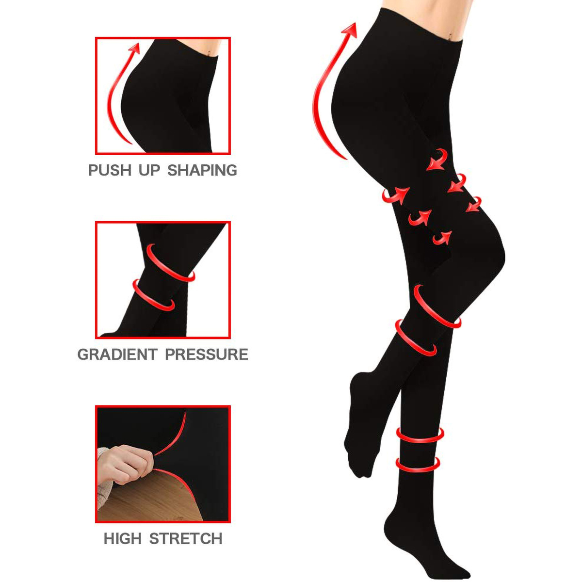 S-XXL Women Medical Compression Stockings Pantyhose Waist High Support ...