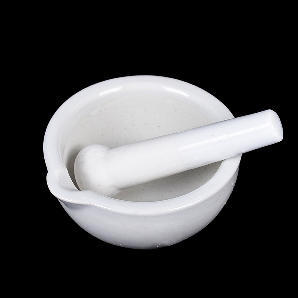 1 Set Ceramic Mortar and Pestle Mixing Grinding Bowl Laboratory Kitchen ...
