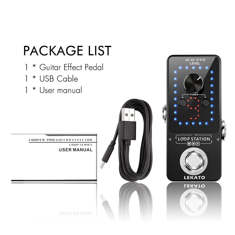 LEKATO Loop Guitar Effect Pedal 9 Waves Slot Looper Record 40 mins ...