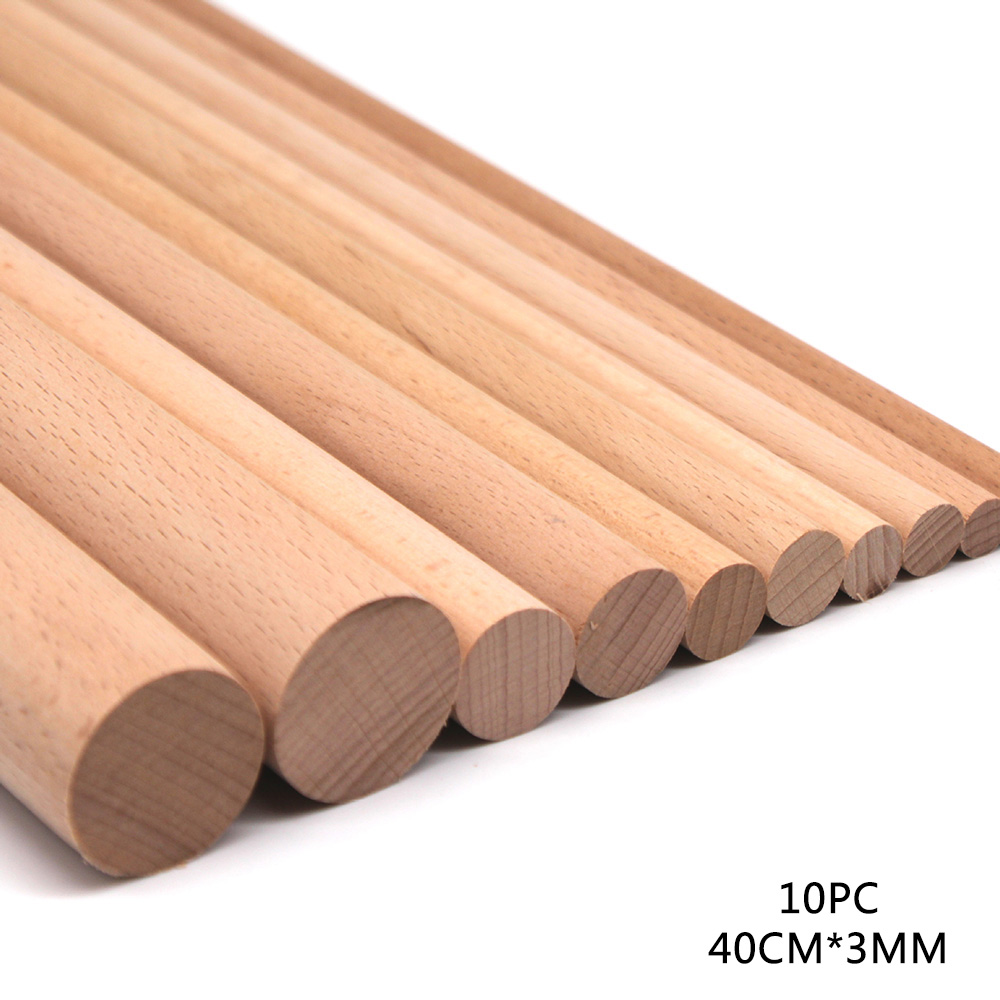Round Balsa Wood Sticks Unfinished Beech Wooden Rods for DIY Model ...