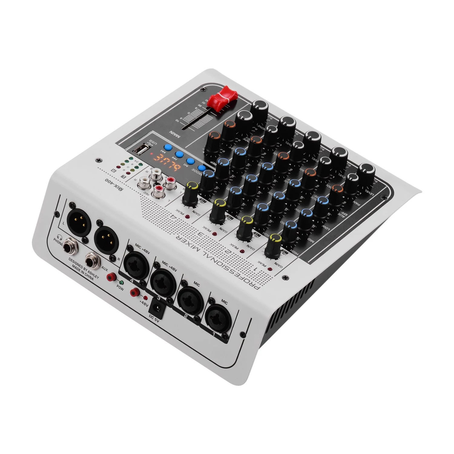 MIX-400 Professional Audio Mixer 6 Channel Live Studio Power Mixing ...